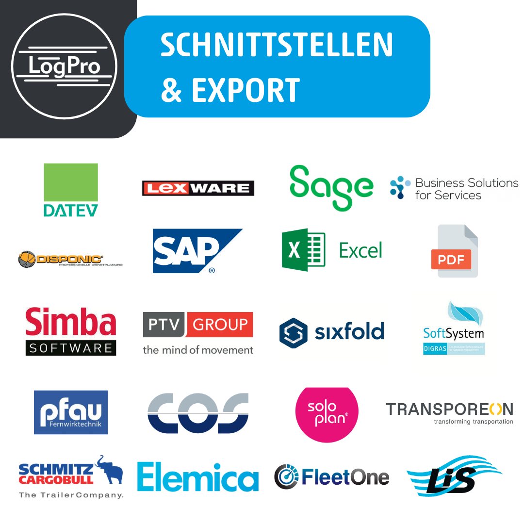 Allgemeine Funktionen der LogPro App